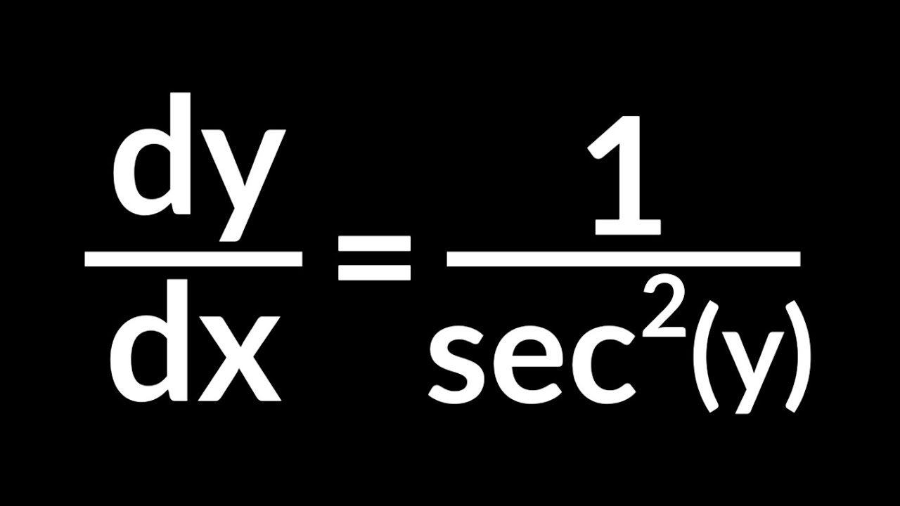 Separable Equations Dy dx 1 sec 2 y YouTube