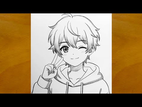 How to Draw Anime Boy Winking | Easy Pencil Sketch Tutorial