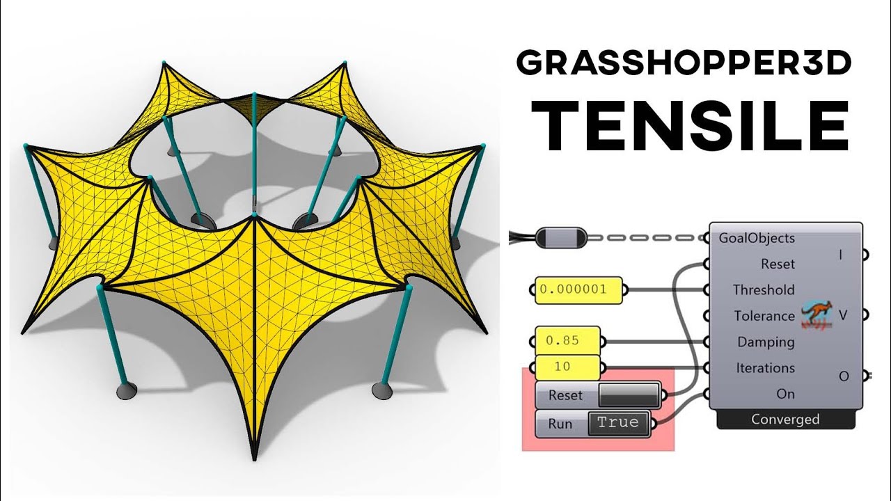 Rhino Grasshopper Tutorial (Kangaroo Tensile) - YouTube