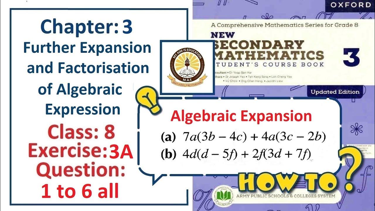 Exercise 3A Question 1, 2, 3, 4, 5, 6, – (Algebra) Complete solution ...