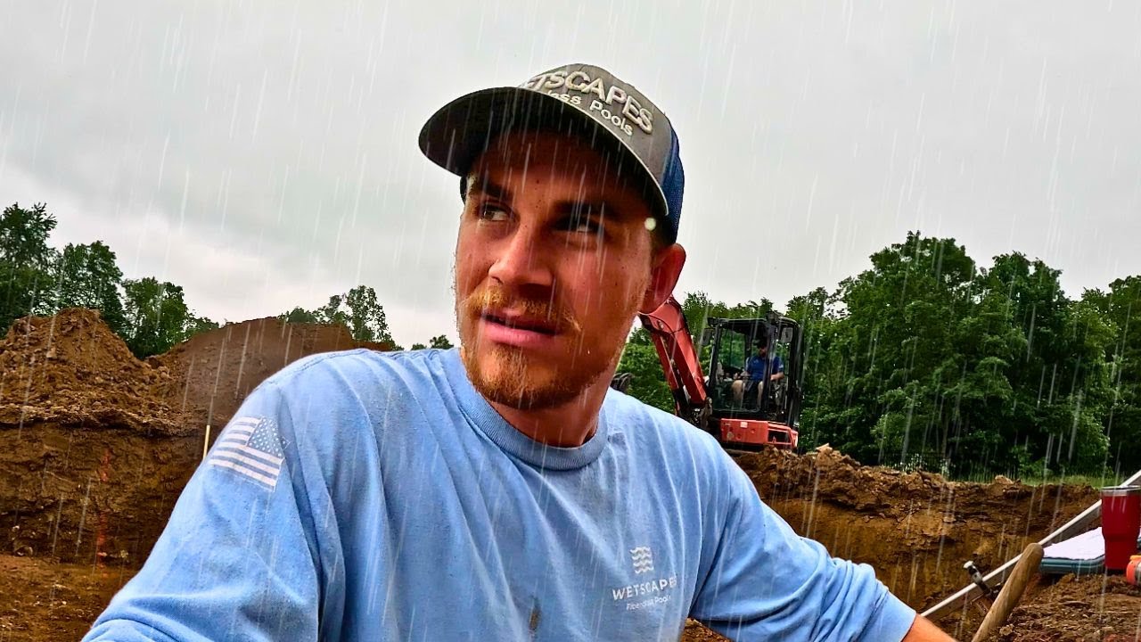 We got Rained Out Again!! Excavating a swimming pool [Inground pool ...