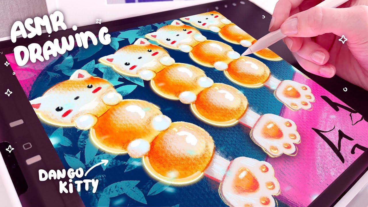 🍡 ASMR Dango Drawing on iPad Procreate | Mesmerizing Art Therapy 🍡 ...