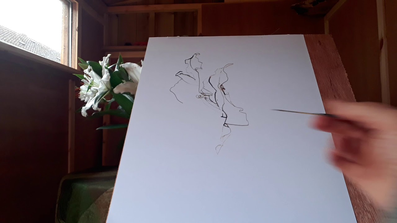 Drawing lilies with an incense stick. - YouTube