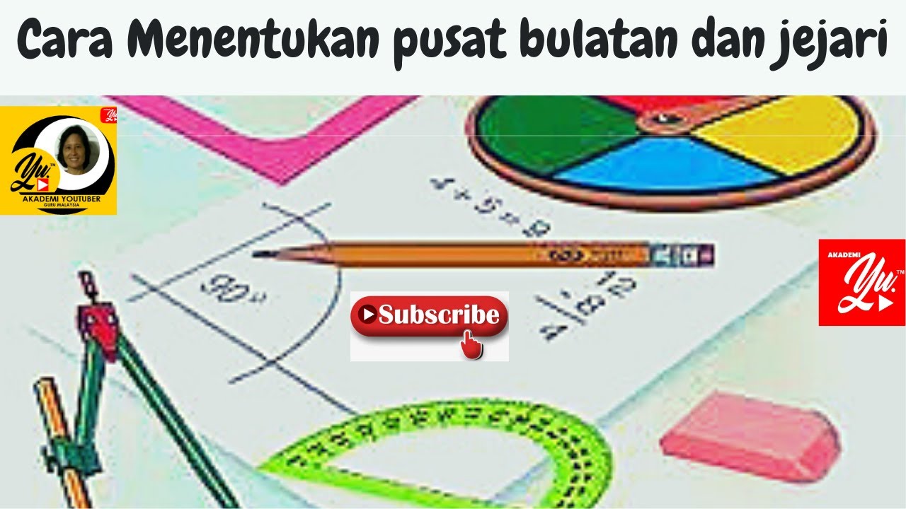 Cara menentukan pusat bulatan, jejari dan diameter - YouTube