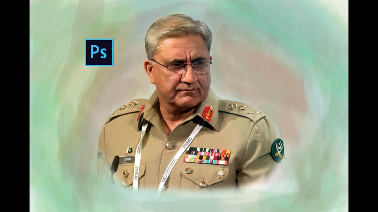 Army Chief Of Pakistan Portrait In Photoshop - YouTube