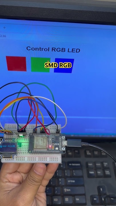 ESP32 + 0.96inch OLED +SMD RGB 5050 | IOT Project On webpage #shortsfeed #arduino #shorts #diy # ...