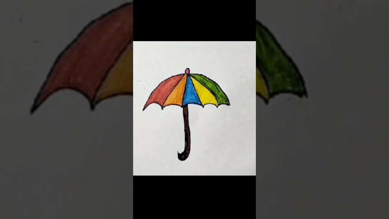 How to draw an umbrella Very easy Step by step - YouTube