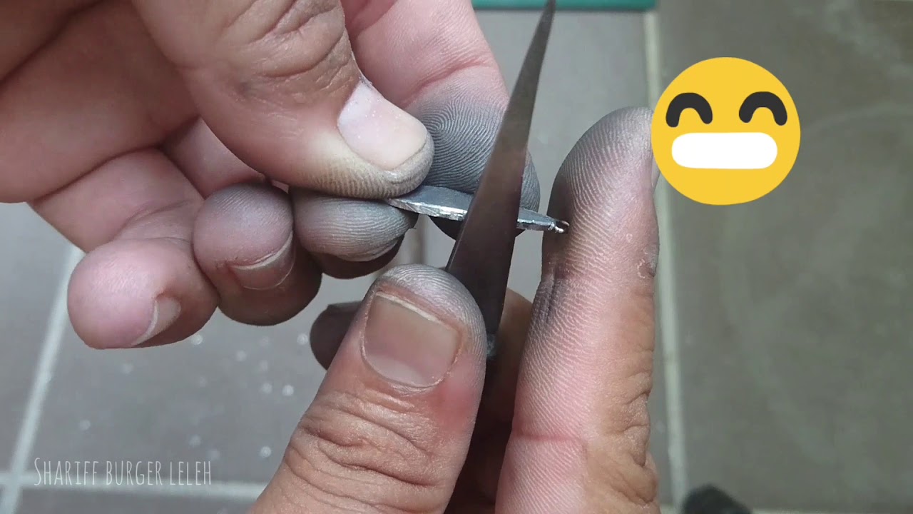 D.I.Y metal micro jig menggunakan batu ladung @ timah pemberat - YouTube