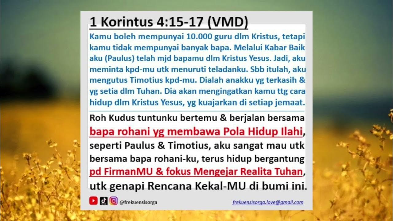 Frekuensi Sorga #348 - 1 Korintus 4:15-17(VMD) - YouTube