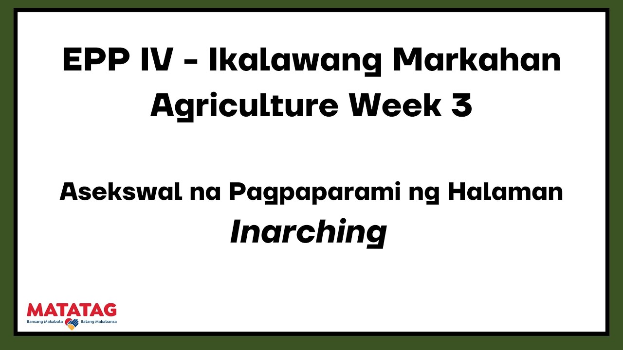 EPP IV - Ikalawang Markahan Agriculture Week 3 Asekswal na Pagpaparami ...