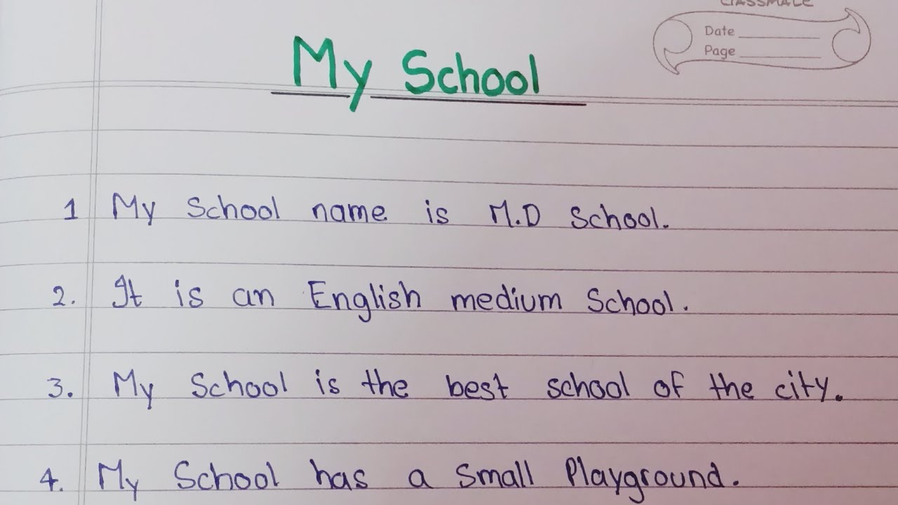 10 lines Essay On My School In English/Essay On My School/10 Lines On ...