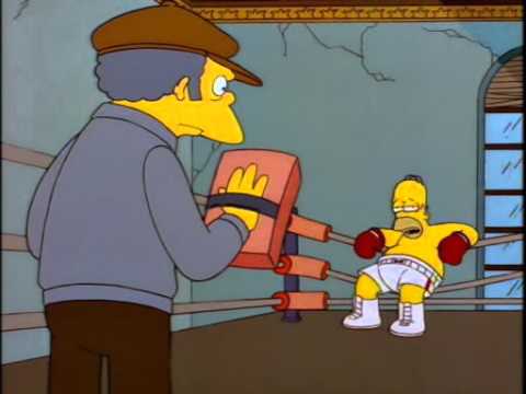 THE SIMPSONS Moe Homer Can't punch! - YouTube