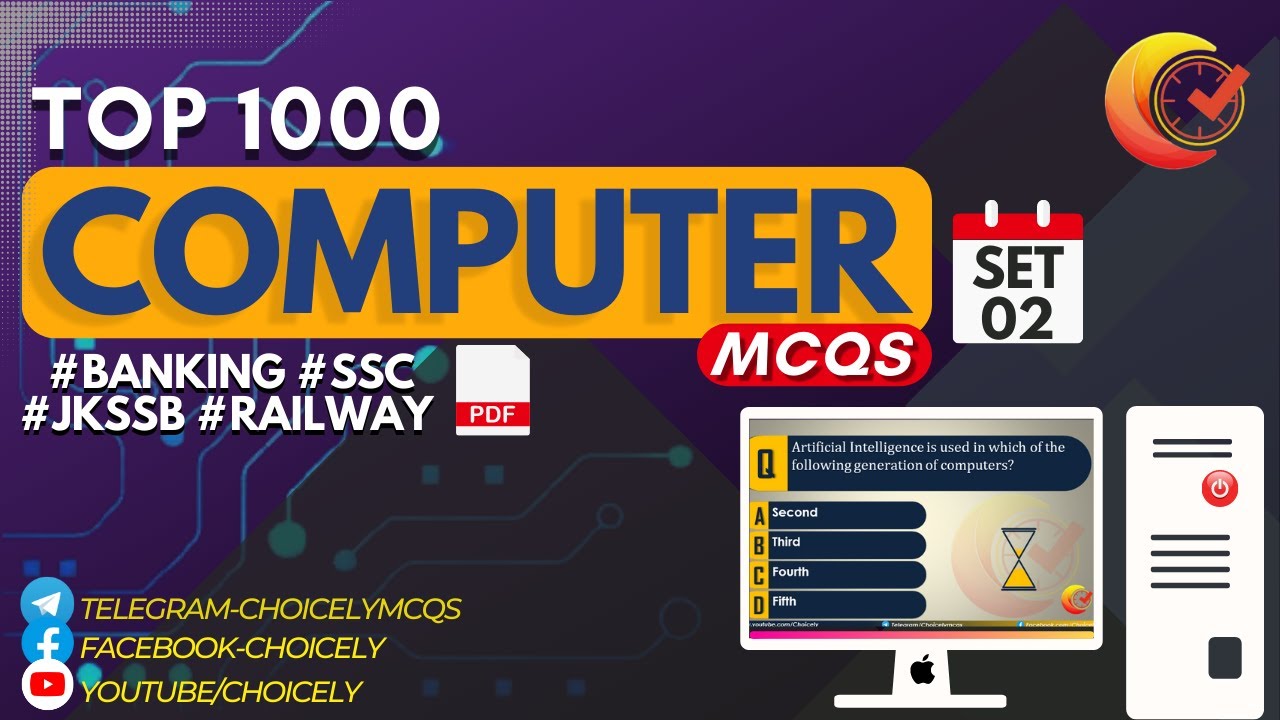Top 1000 Computer MCQs | Top 1000 | SET-2 | FOR BANKING, SSC, RAILWAYS ...