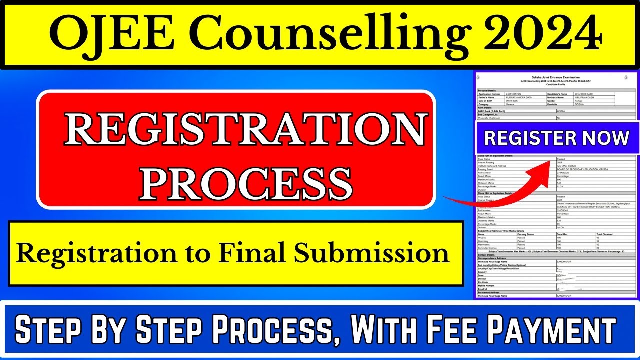 OJEE Counselling Registration Process 2024 | (Step by Step Process ...