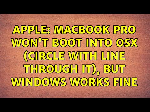 Apple: Macbook Pro won't boot into OSX (circle with line through it ...