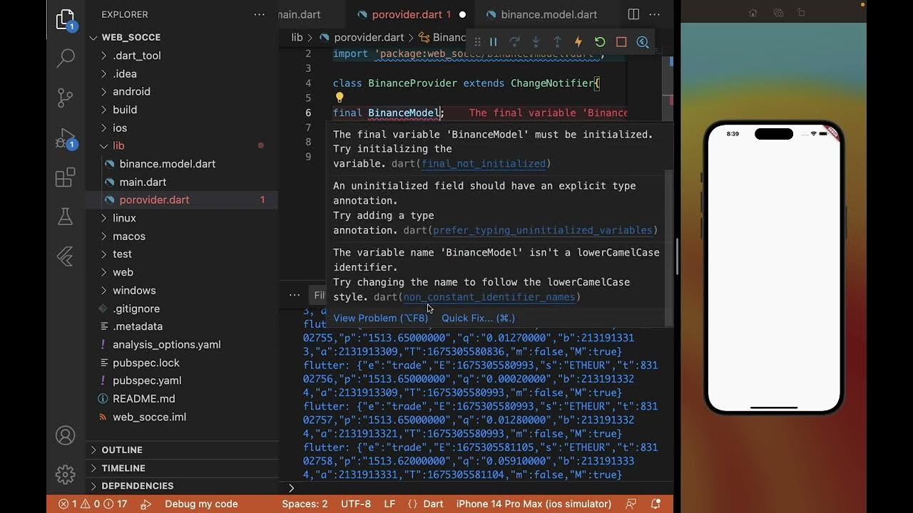Flutter websocke. Binance app - YouTube