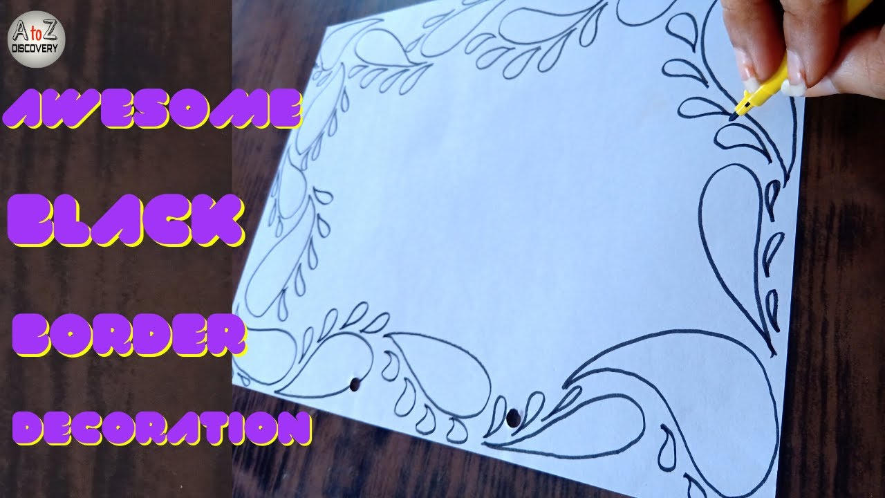 Border Decoration with Black Sketch only | Black Border Design | Cover ...