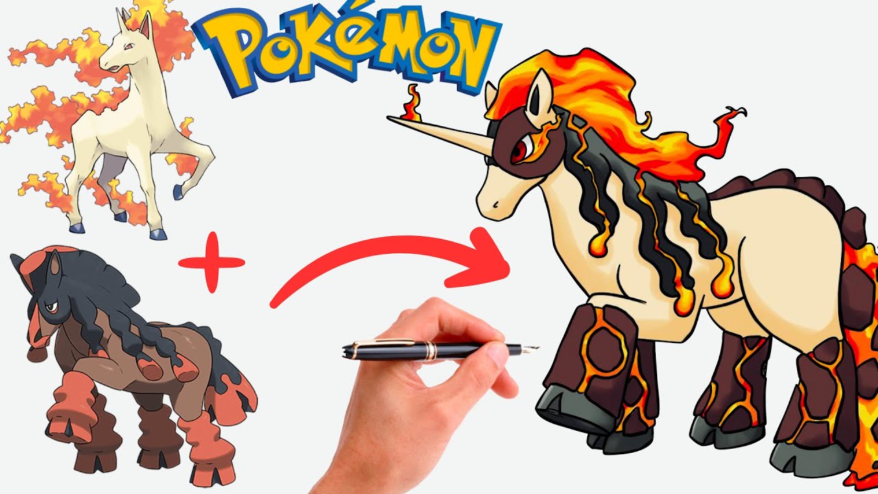 Cómo dibujar FUSIÓN de RAPIDASH y MUDSDALE | Fusión Pokemon - YouTube