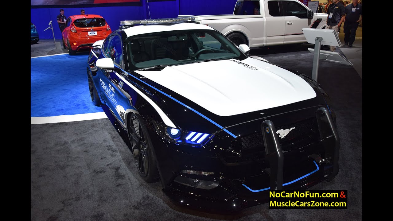 2015 Ford Mustang Police Car DRAGG Oxnard at 2015 Sema Motor Show - YouTube