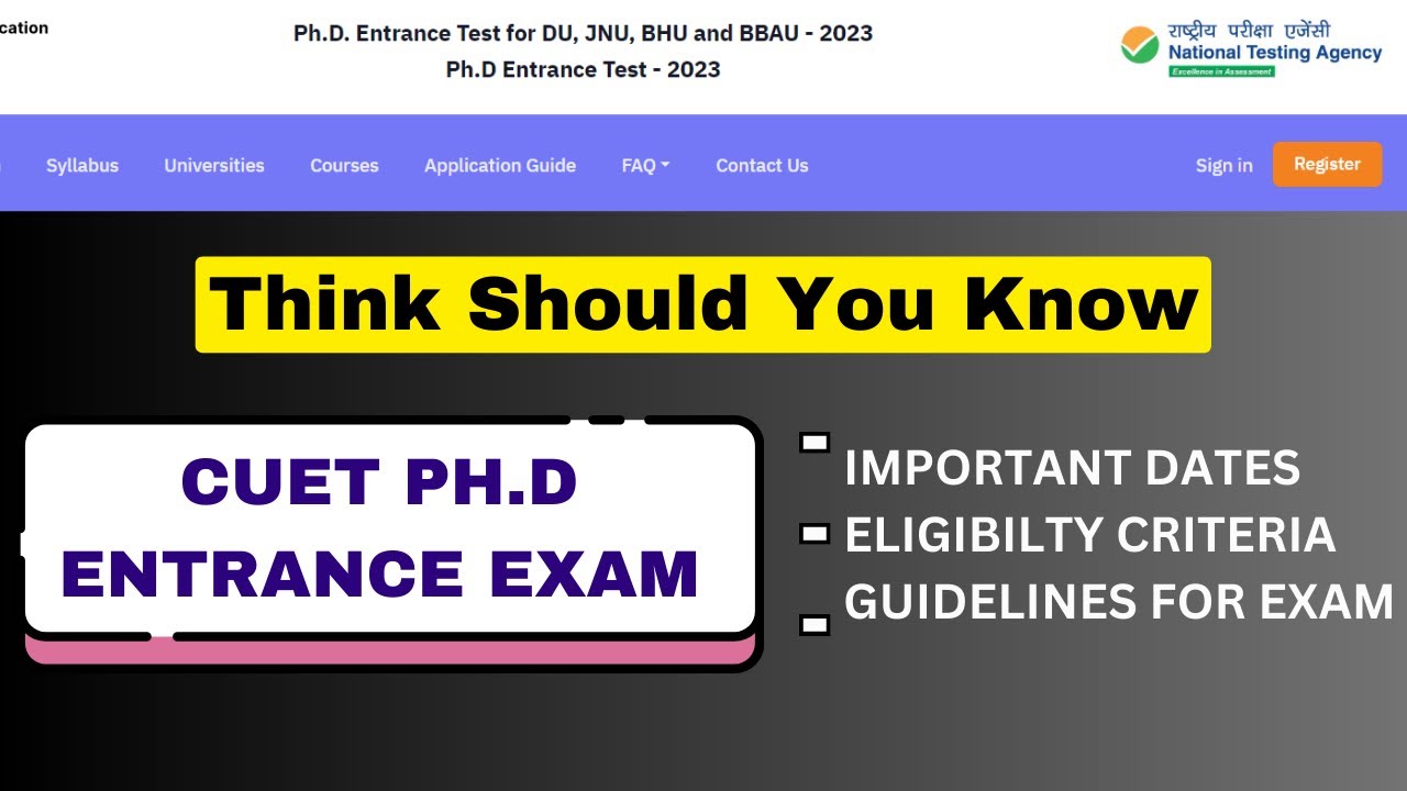 CUET - PhD. II Notification Released II Complete Details II Fee's II ...