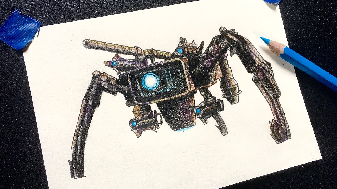 How to draw camera spider new upgrade |skibidi toilet 72 part 1|วาดรูป ...