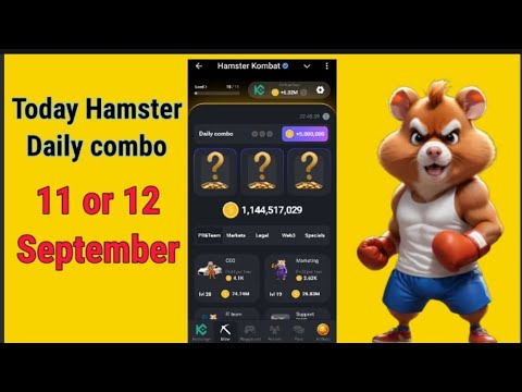 Today Daily Combo 11 or 12 September Today Hamster kombat combo card ...