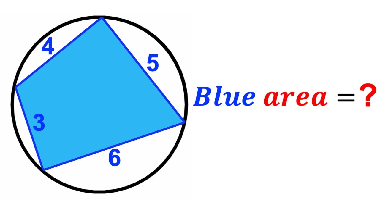 Can you find area of the Blue shaded Quadrilateral? | (Cyclic) | #math ...