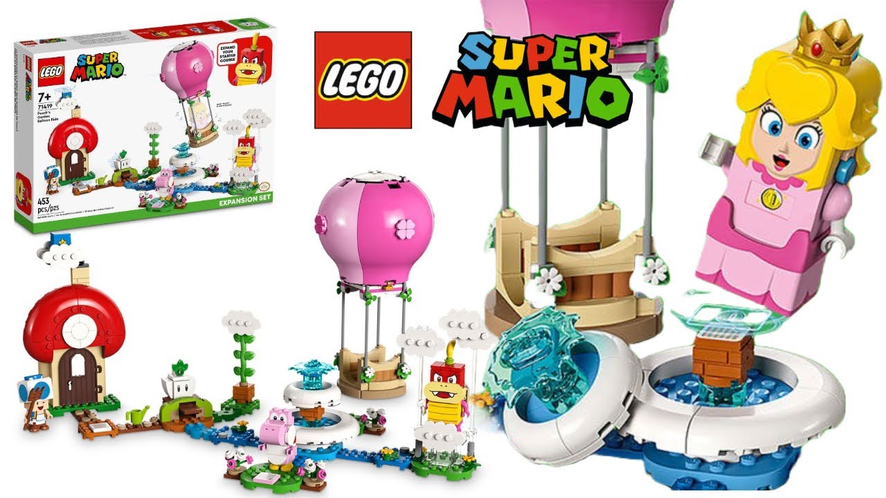 Unboxing LEGO Super Mario Peach's Garden Balloon Ride Set Build ...