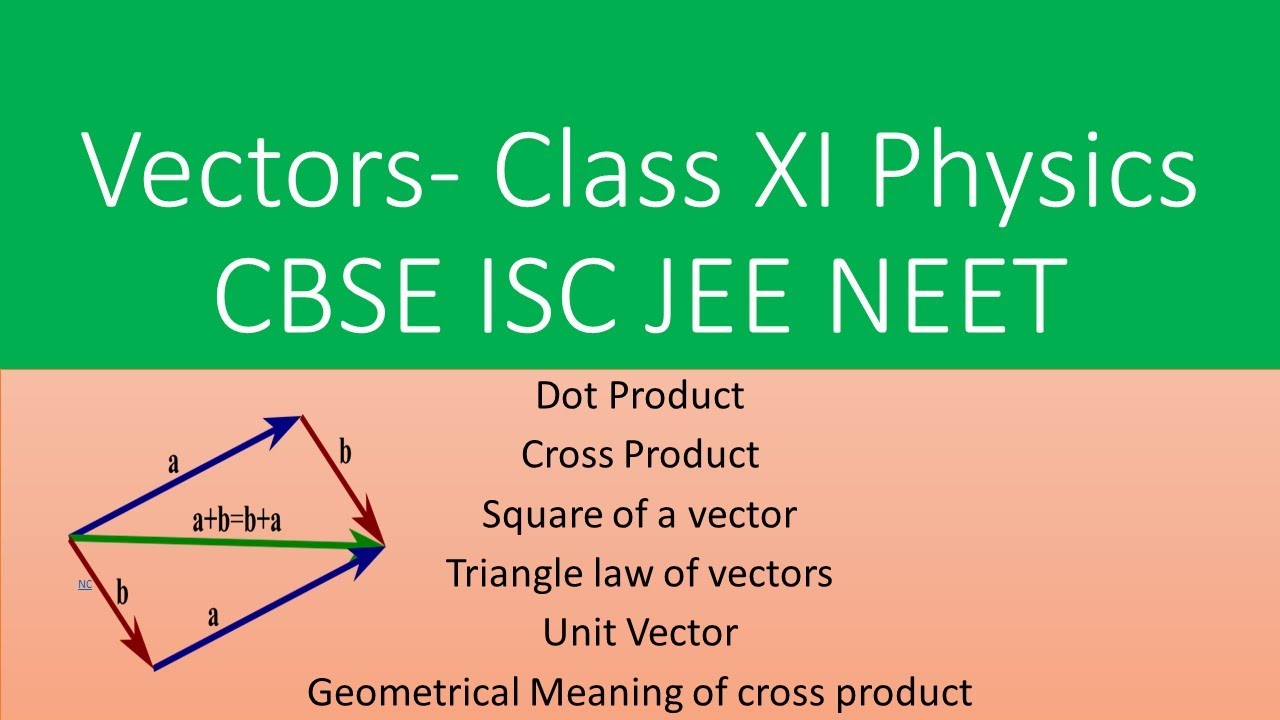 Vectors-Class XI Physics | Dot product and Cross Product | rotation of ...