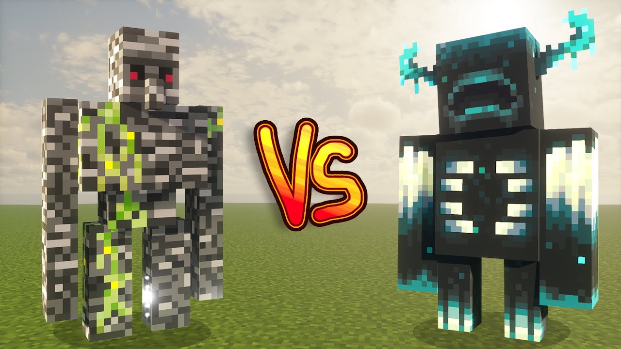 Bedrock Golem Vs Warden - Minecraft Mob Battle - YouTube