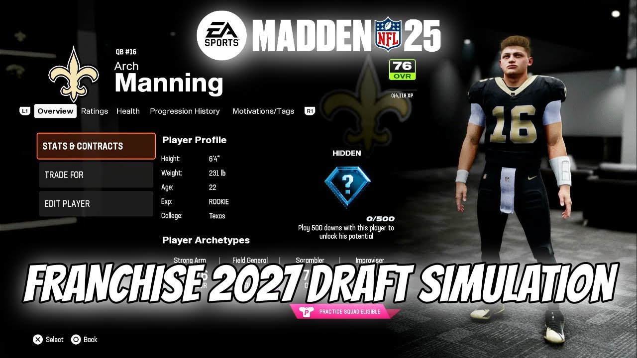 Madden NFL 25 - 2027 Draft Simulation - YouTube
