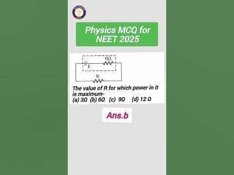 Physics MCQ for NEET 2025 by J Akhter Sir#Maximum Power Theorem#youtubeshorts - YouTube