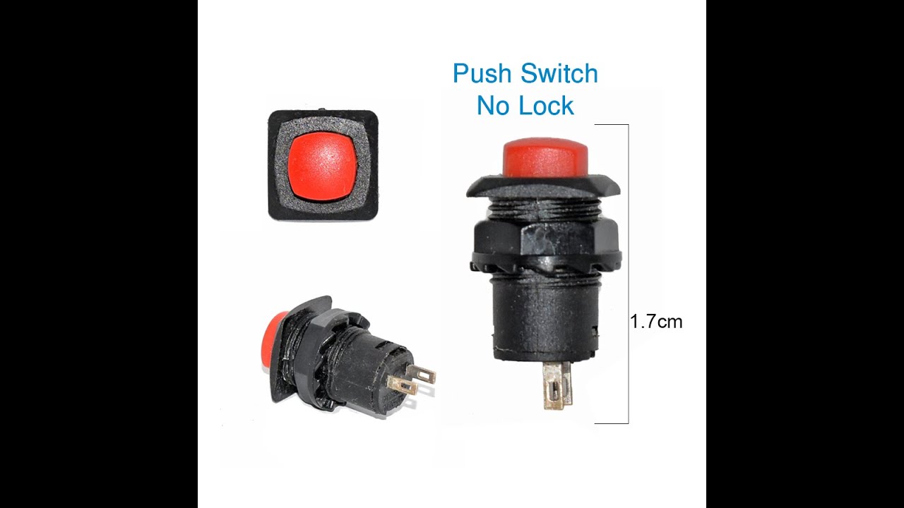 Square Push Button (Momentary Switch) Red, AC DC ON-OFF Switch - YouTube