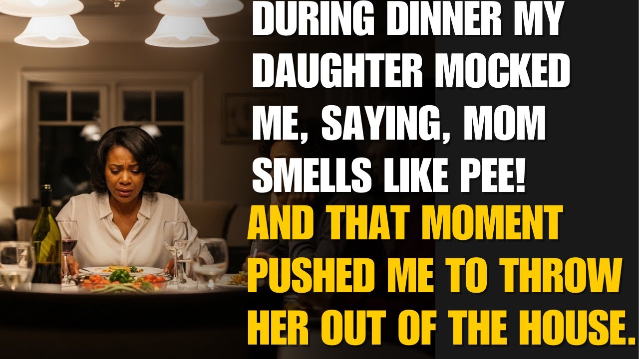During dinner my daughter mocked me, saying, ‘Mom smells like pee ...