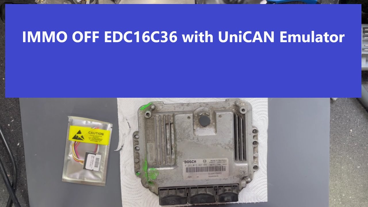 Renault EDC16C36 - UniCAN Emulator install for IMMO OFF - YouTube