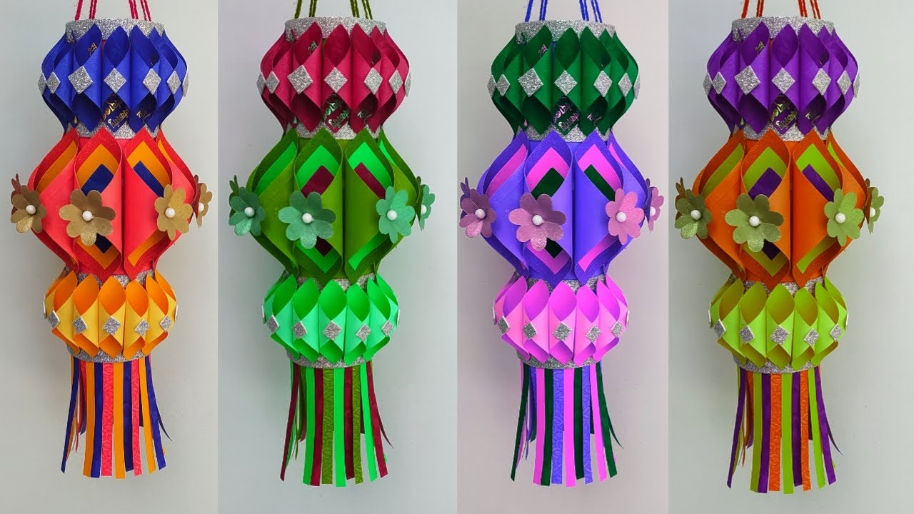 Diwali Paper Craft Ideas / Diwali Home Decoration Ideas/ Paper Lantern ...