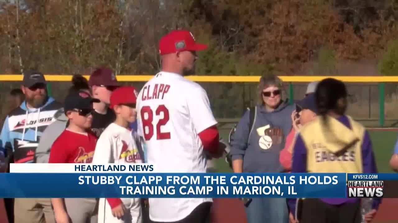 Stubby Clapp from the Cardinals holds training camp in Marion, Ill ...