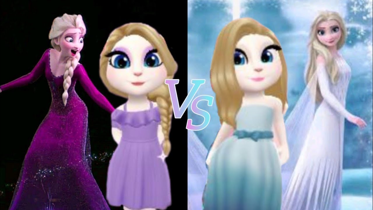 Angela2 makeover Purple elsa vs white elsa💜🤍 #mytalkingangela2 # ...
