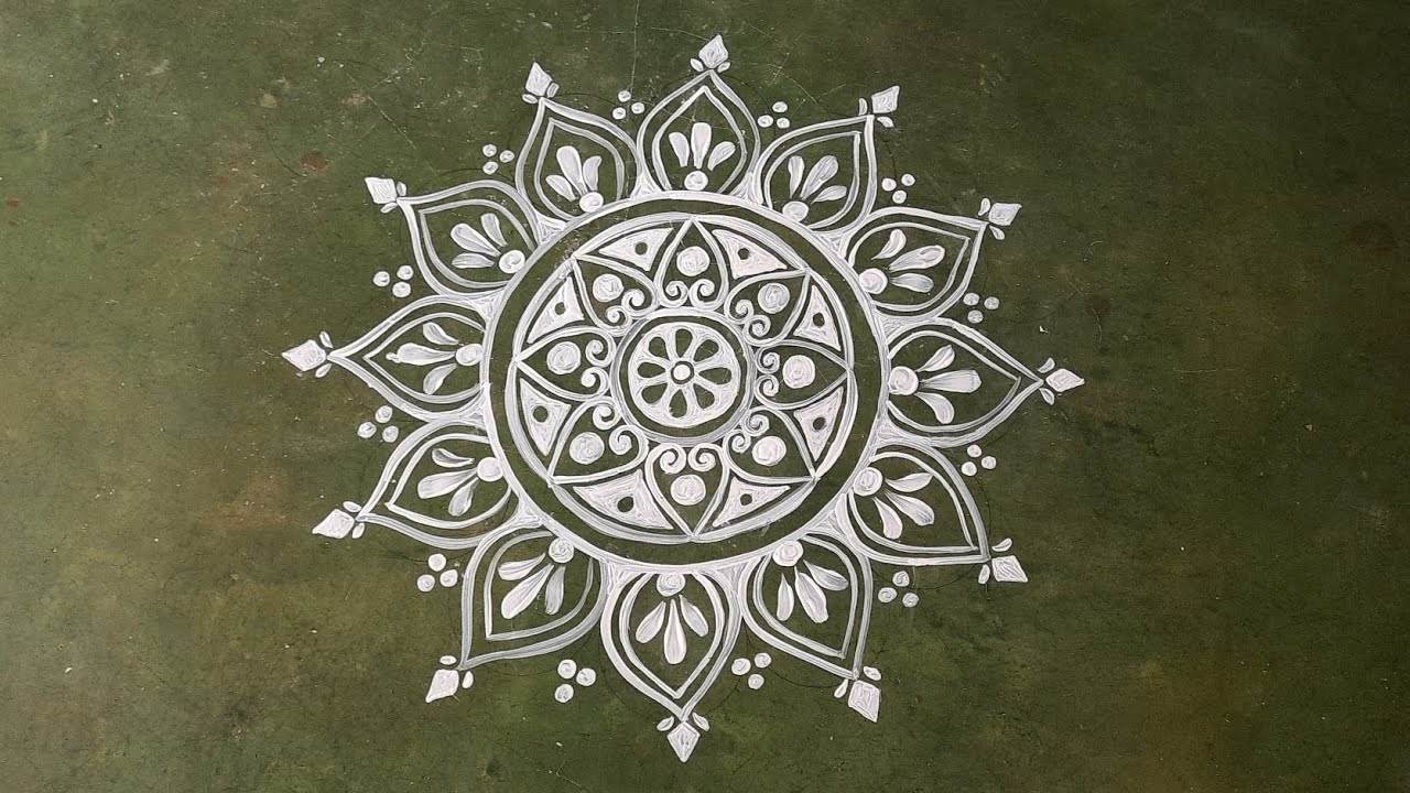 Alpona Design on floor | Easy Alpona Rangoli designs for Festivals ...
