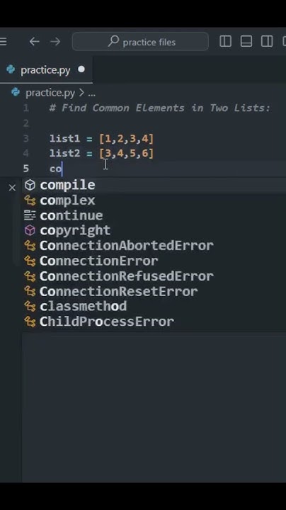 Find Common Elements Python Pythonprogrammingcodinglearnpython