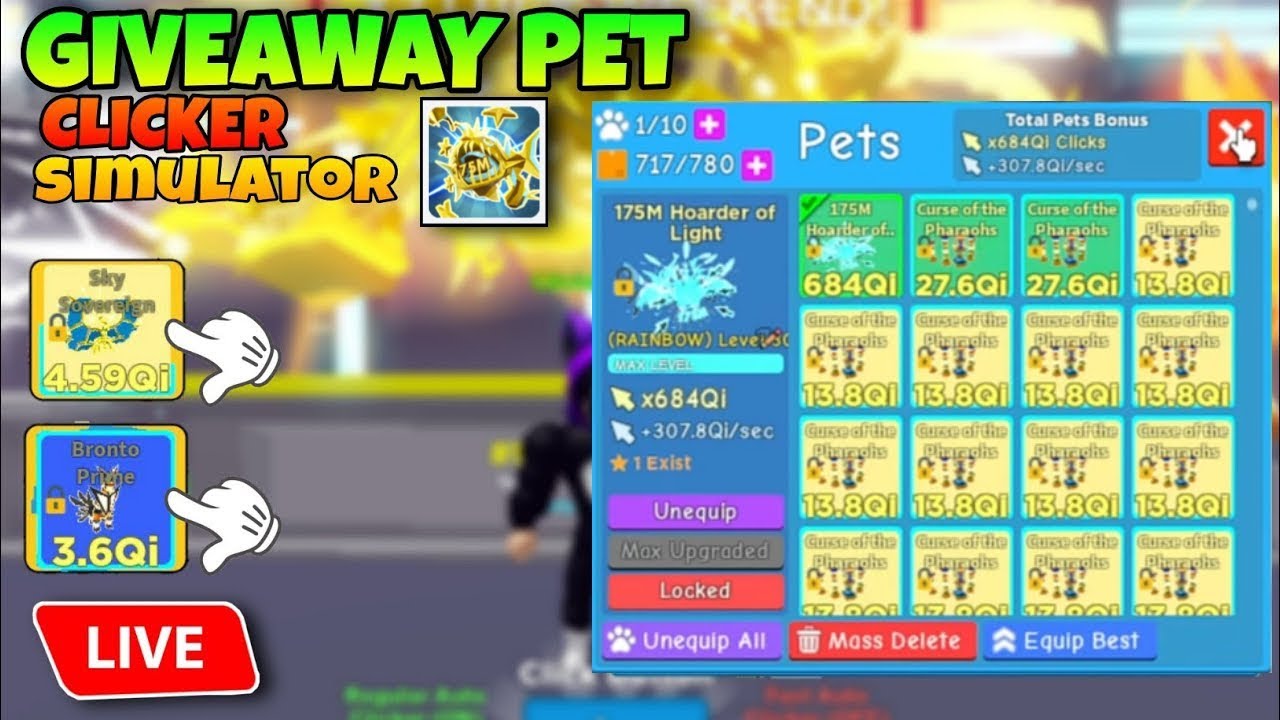 LIVE - GIVEAWAY PET in Clicker Simulator - YouTube
