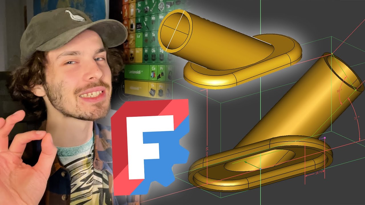 FreeCAD - Creating angled pipe with datum plane (step by step) - YouTube