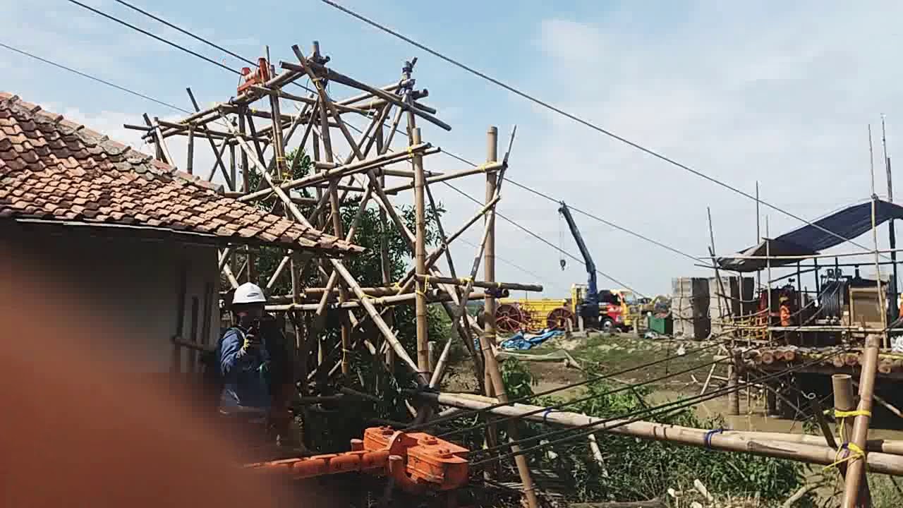Cara penarikan kabel sutet 500kv - YouTube