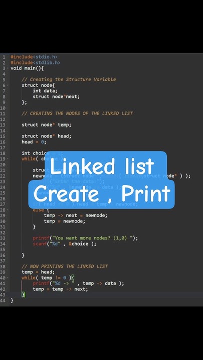 Create/Print Linked list - YouTube