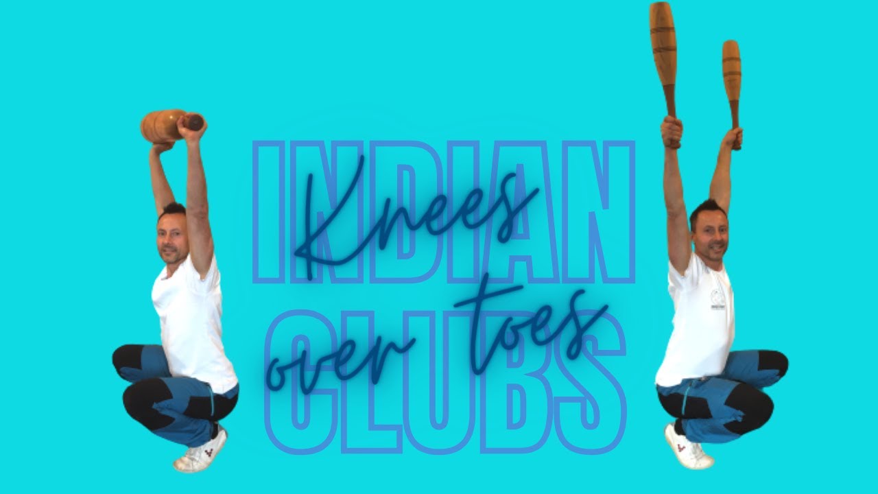 Bethaks/ Deep knee bends /Knees over toes exercises with Indian clubs ...
