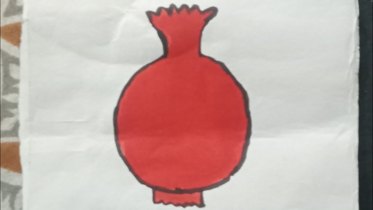 How to draw pomegranate||easy pomegranate drawing for kids|| anar kaise ...