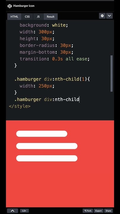 Hamburger navigation with #HTML and #CSS. Smooth animation. CSS tutorial for #beginners in # ...