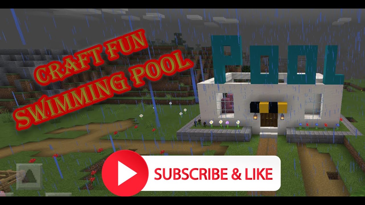 How to make swimming pool in craft fun #buildcraft Minecraft#crafthouse ...