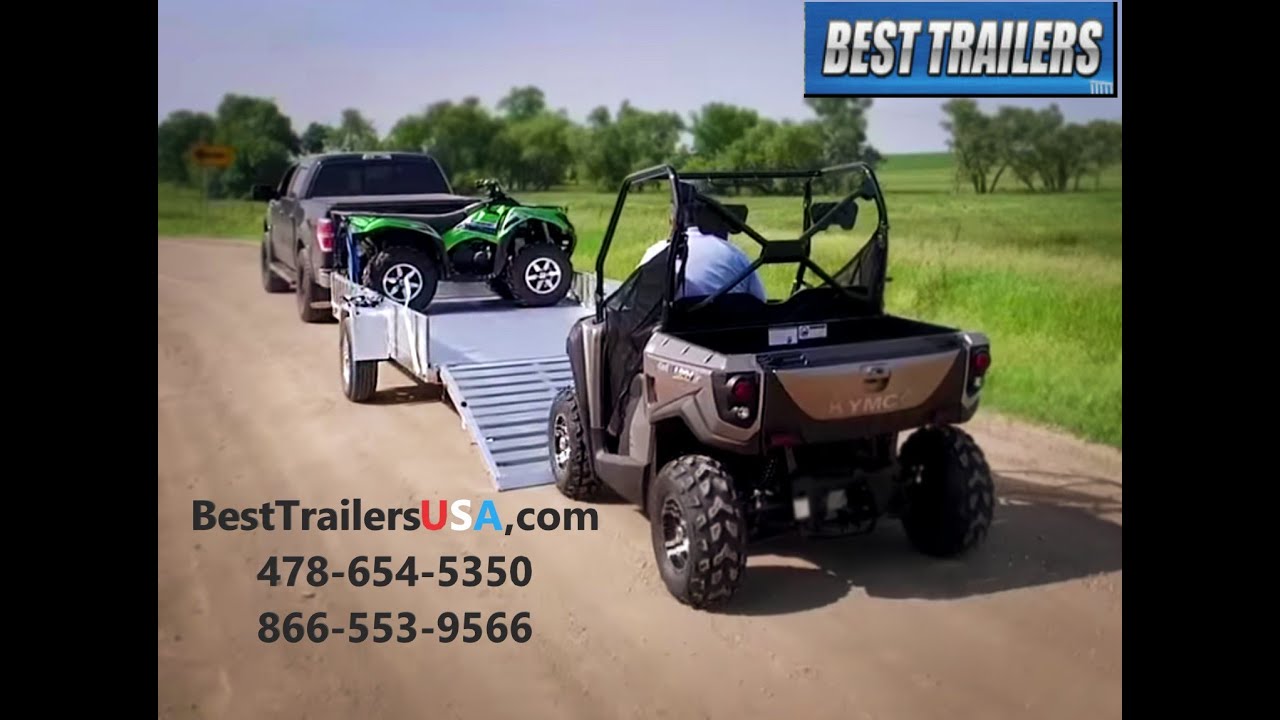 aluma 8112 sr double atv aluminum utility trailer 7x12 side load - YouTube