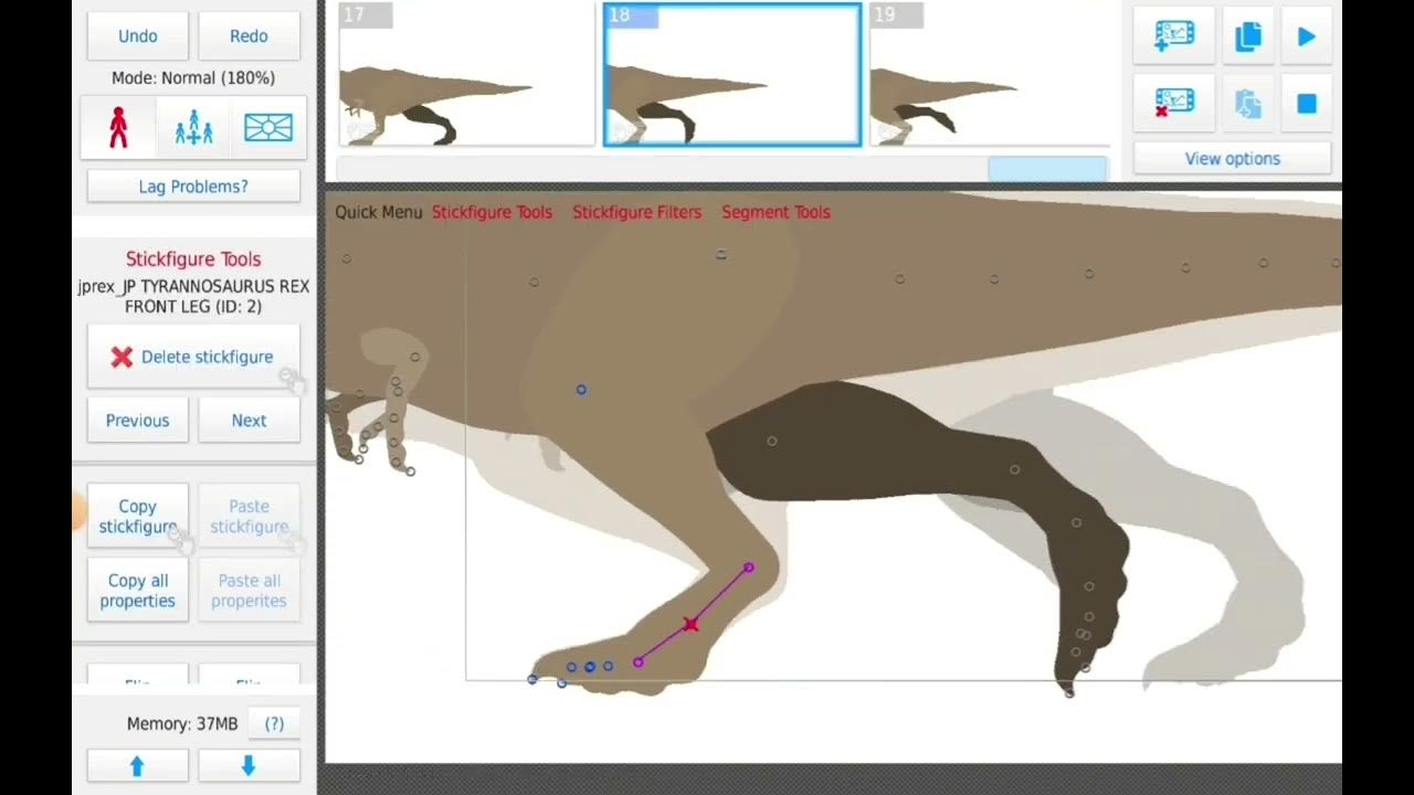 dinosaur walk tutorial stick nodes - YouTube
